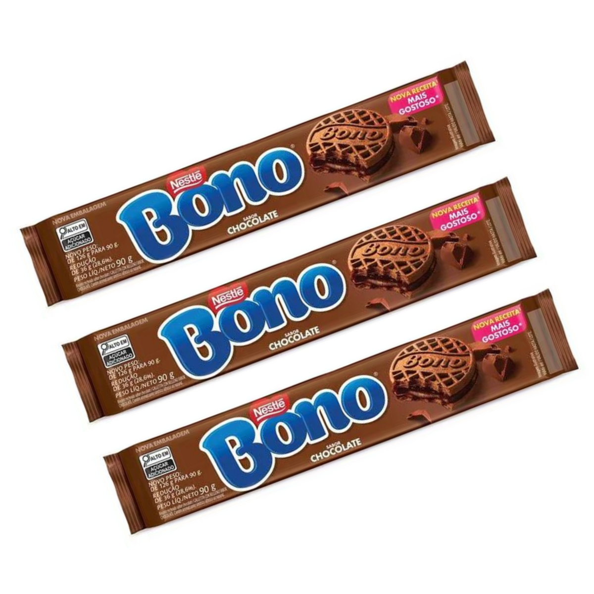 Nestlé Biscoito Recheado Bono Chocolate 90g - 3 UNIDADES — Everyday ...